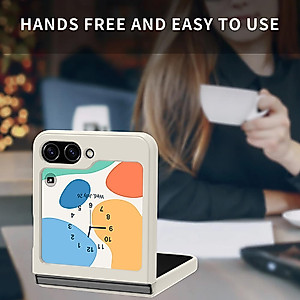 Bonoma Case for Samsung Galaxy Z Flip5 5G with Kickstand Ring Holder, Cute Slim Silicone Shockproof Protetive Bumper Women Girl Phone Case for Samsung Galaxy Z Flip5，Antique White