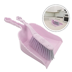 UTHCLO 1 Set Desktop Cleaning Tools Mini Broom and Dustpan Set Desktop Cleaning Set Mini Broom Dustpan Table Cleaning Broom Hand Held Dustpan Cleaning Dustpan Household Supplies Purple
