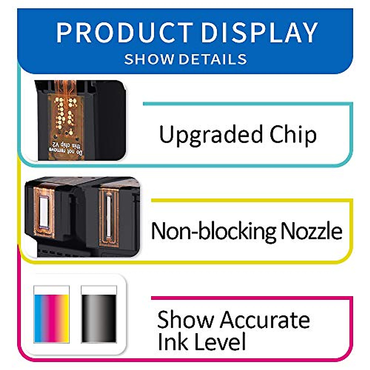 260XL 261XL Ink cartridges Replacement for Canon 260 261 Ink PG-260 XL CL-261 XL Ink catridges for Canon TS6420 TS5320 TR7020 Printer ( 1 Black, 1 Tri-Color, 2-Pack )