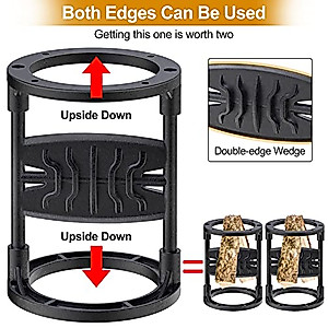 PooLuck 2023 Newest Firewood Kindling Splitter, Kindling Log Wood Splitter Cracker, Cast Iron Manual Log Splitter Wedge with Double-Edge Wood Splitting Wedge, Heavy Duty Firewood Splitter Wood Cracker