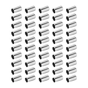 HERCHR 50pcs Bicycle Bike Brake Cable Tips Caps, 5mm Alloy Brake Cable End Tips Crimps Ferrules Caps Road Mountain Bicycle Bike Alloy Brake Cable End Tips Bike Brake Cable caps