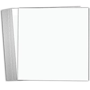 Hamilco White Cardstock Scrapbook Paper 12x12 65lb Card Stock – 25 Pack