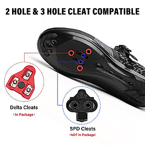 Unisex Cycling Shoes for Men Women Compatible with Peloton Bike Shoes with Delta Cleats for Road Biking Indoor Outdoor Pedal Black 44