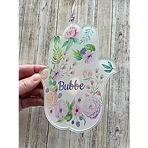 Hamsa Wall Hanging, Jewish Gift for Mom, Grandma, Bubbe, Hanukkah, Housewarming (Bubbe)