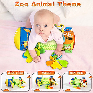 HISTOYE Baby Tummy Time Pillow Toy with Detachable Rattles Crawling Roller Developmental Baby Toys 3-6 Months Baby Toys 6-12 Months Infant Toys 0 3 6 9 12 Months Old Toys for Baby Infants Newborn
