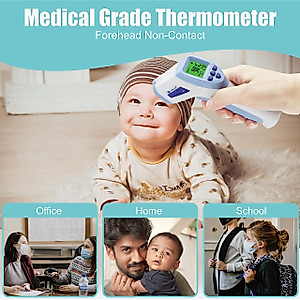 Amplim Digital Forehead Thermometer for Kids, Adults, and Babies - Touchless, Non-Contact Fever Thermometer with Temporal Head Function - No-Touch Thermometer for Accurate Temperature - FSA/HSA