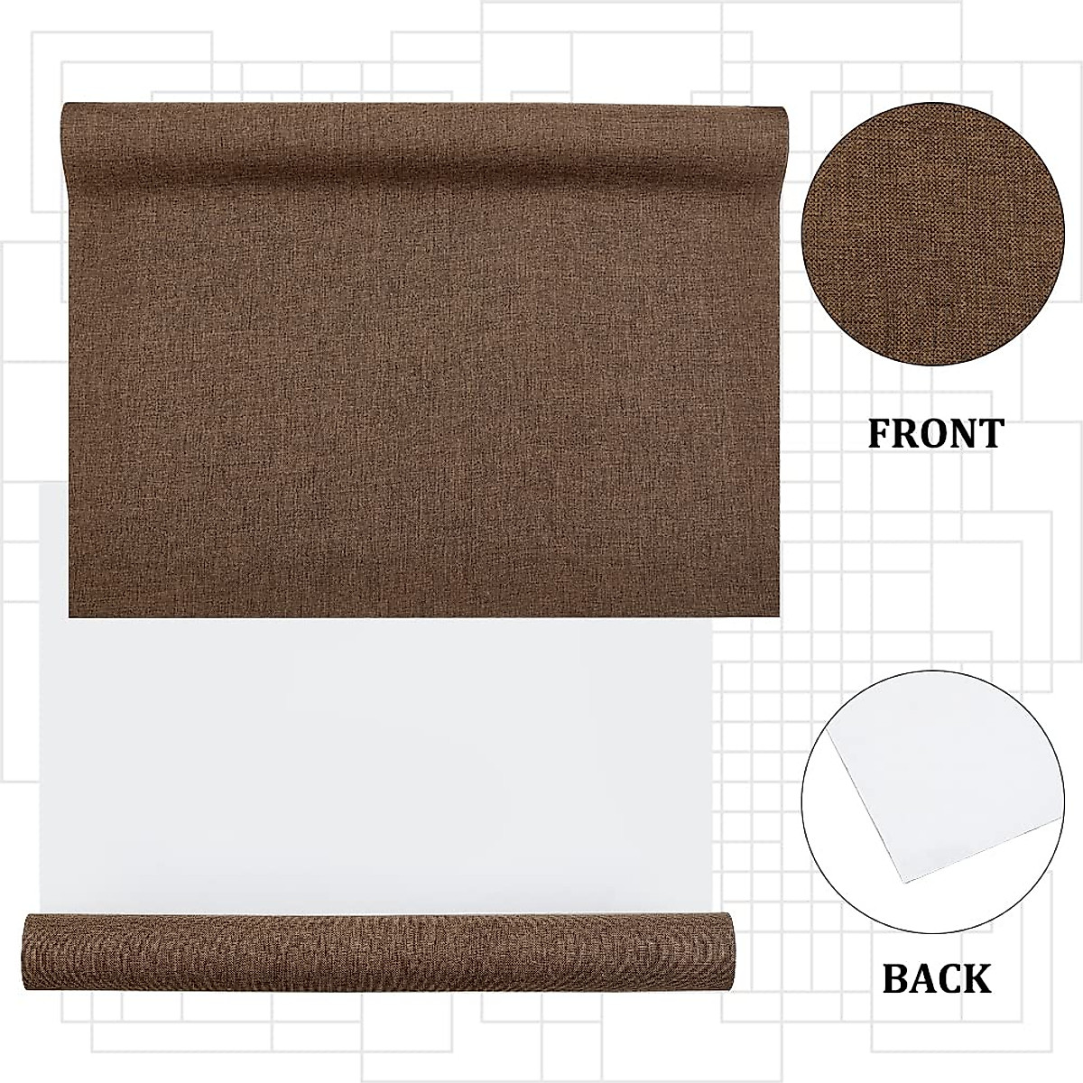 OLYCRAFT 39.4x16.9 Inch Brown Book Binding Cloth Bookcover Fabric Surface with Paper Backed Book Cloth Close-Weave Book Cloth for Book Binding Scrapbooking DIY Crafts