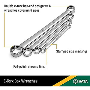 SATA 4-Piece E-Torx Box Wrench Set - ST09012SJ