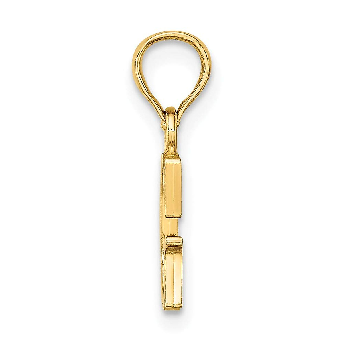 Solid 14k Yellow Gold G Block Initial Letter Alphabet Charm Pendant