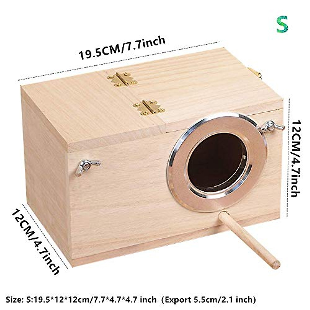 YJJKJ Pet Wood Parakeet Budgie Cockatiel Breeding Nesting Bird Avery Cage Box (S)