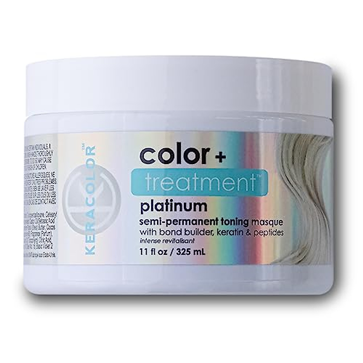 Keracolor Color + Treatment PLATINUM - Highly Pigmented Semi-Permanent Color Masque for Vibrant, Hydrated Hair, 11 Fl Oz