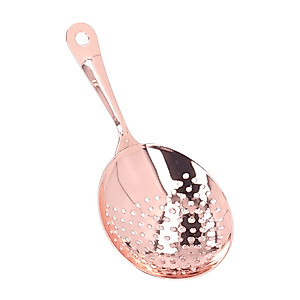 Julep Strainer, Stainless Steel Bar Strainer Cocktail Strainer Spoon for Home Bar, 6.9 x 2.9in(Rose Gold)