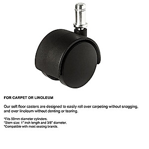 Perch Rolling Lab Chair with Adjustable Back Support for Carpet or Linoleum, Desk Height, Imperial Blue Vinyl