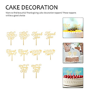 10Pcs Thank You Cake Toppers Thanksgiving Cupcake Topper Food Sticks Dessert Cake Decorations for Wedding Party Supplies (mix style)