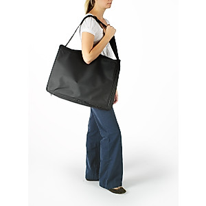 Displays2go LRJNYA3BLK 6-Pocket Portable Magazine Rack, Double-Sided Folding Literature Display, Black Metal