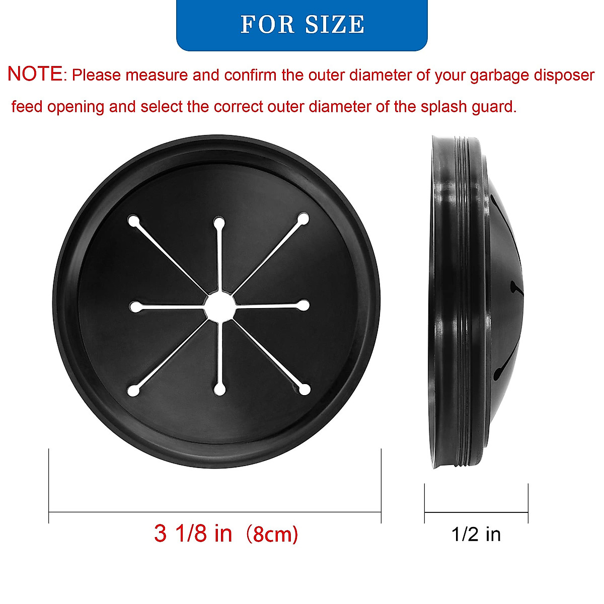 2 PCS Garbage Disposal Splash Guard Sink Baffle, Food Waste Disposer Accessories for Waste King, Whirlaway and GE Models (3 1/8 Inch) by CLEESINK