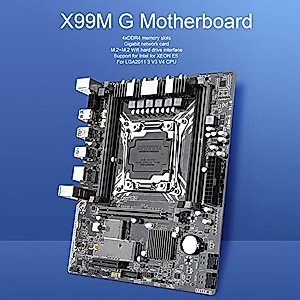X99M G Desktop Motherboard, 4 DDR4 128GB LGA 2011 3 Computer Mainboard for Intel for XEON E5, M.2 WiFi Port M ATX Gaming Motherboards, 4 SATA3.0, 6 USB2.0, 4 USB3.0, M.2 NVME Port