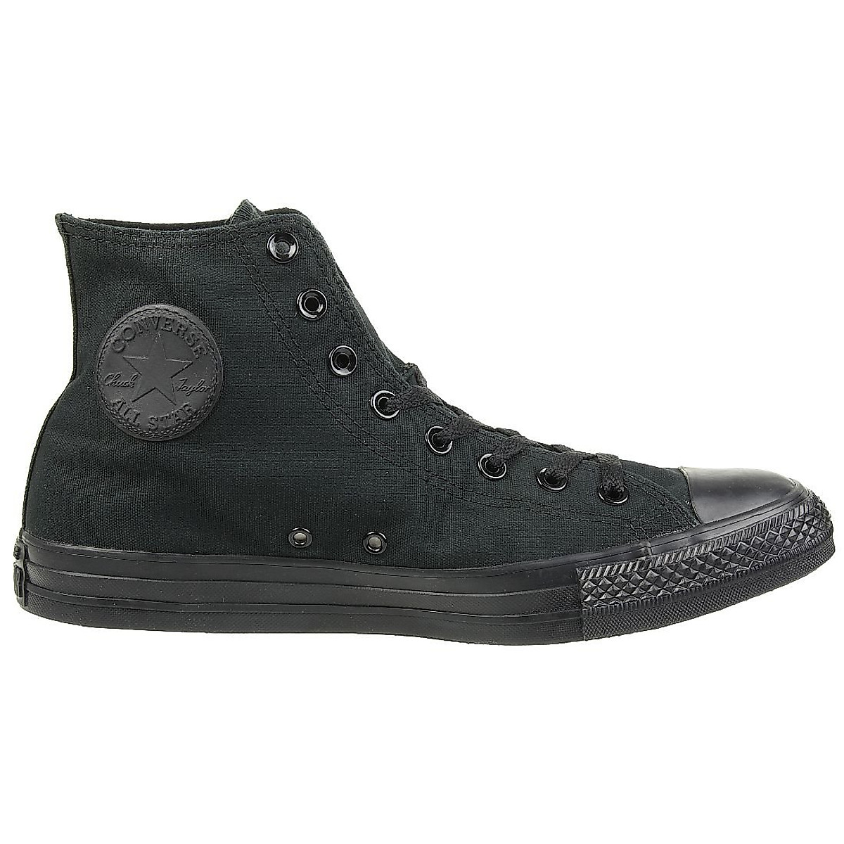 Converse Unisex Chuck Taylor All Star High Top Sneakers (6 Women / 4 Men, Black Monochrome)