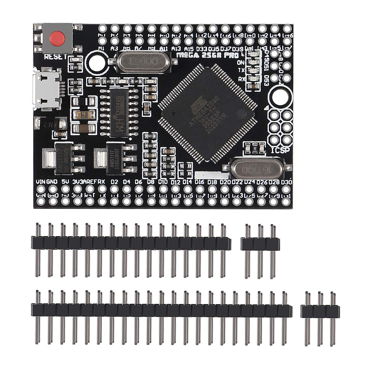 ACEIRMC 2pcs for MEGA 2560 PRO Embed CH340G/ATMEGA2560-16AU Chip with Male Pinheaders Compatible for Arduino Mega2560 Module