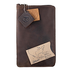 Hide & Drink, Zippered Journal Cover for Moleskine Notebook, L Size (8.5 x 11 in. Notebook NOT Included) Full Grain Leather, Handmade, Bourbon Brown