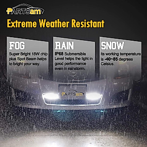 Partsam 6" LED Light Bar White 36W 6500K Super Bright Spot Work Pods Single Row Off Road Driving Fog Boat Light Waterproof SUV ATV 4WD Car Truck Golf Cart 12V 24V IP67 (2pcs)