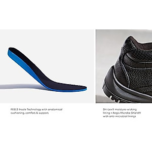 Dr. Scholl's Shoes Men's Charge Slip-Resistant Work Boot, Black Leather, 10.5 Wide