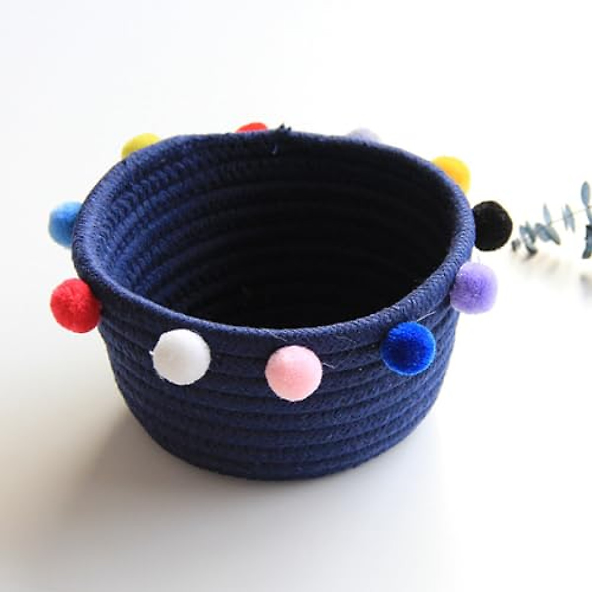 ibasenice 1pc Desk Topper Rattan Storage Basket Storage Baskets for Toys Woven Storage Basket Clothes Container Toy Storage Basket Desktop Storage Container Cotton Storage Basket Organizer