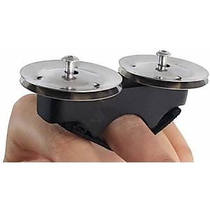 TUOREN Finger Jingles Tambourine with Steel Jingles Handheld Percussion for Cajon, Hand drum, Guitarists, Singer Vocalists
