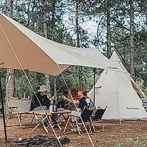 Naturehike 2 Person Folding Camping Chair, Portable Camping Loveseat with Solid Wood Armrest, Double Lawn Chairs for Outdoor Patio Beach Picnic, Supports 350lbs