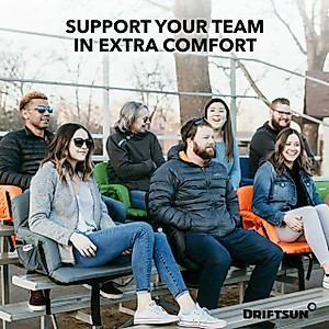 Driftsun 2 Pack Extra Wide Stadium Seats with Back Support - Deluxe Foldable Stadium Chairs for Bleachers - Folding Waterproof Sport Chair - Easy to Transport