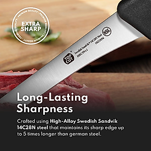 New Star Foodservice Top Cut 1029208 Swedish 14C28N Steel Boning Knife, 6"