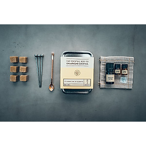 The Cocktail Box Co. Champagne Cocktail Kit - Premium Cocktail Kits - Make Hand Crafted Cocktails. Great Gifts for Him or Her Cocktail Lovers (1 Kit)