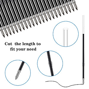 100 Pieces Ink Pen Refills Replaceable Ballpoint Pen Refills Black Ink Refills 0.7mm Smooth Writing Pen Refills for Retractable Pens Office School Supplies (Black)