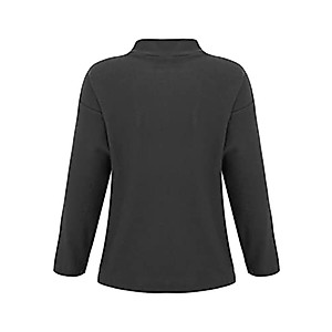 YiZYiF Kids Boys Girls Turtleneck Long Sleeves T-Shirts Thermal Tops Basic Solid Color Cotton Tee Undershirts Black 9-10 Years