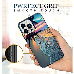 RAOIOLS Compatible with iPhone 13 Pro Max Case Cover,Sunset Beach Palm Trees,Protective Shockproof Full Body Soft TPU Bumper and PC Protective Slim Case for iPhone 13 Pro Max - 6.7inch