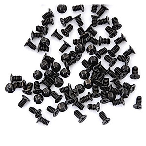 Tchaosc 100pcs PC Case 32 * 6mm Hard Drive HDD Caddy Hot Swap Server Tray Mount Screw Flat Countersunk Head Computer (Color : Black)
