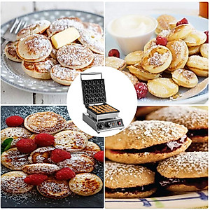 VEVOR Mini Dutch Pancake Maker, 1.7-Inch Diameter Mini Pancake Poffertjes Machine Electric Poffertjes for 25PCs Round Pancakes, 850W Commercial Pancake Maker, 50-300℃ Poffertjes Maker, Stainless Steel