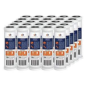 Aquaboon 5MC-25PK 5 Micron 10-Inch carbon Block Water Filter Cartridge Coconut Shell Activated Carbon, 25-Pack