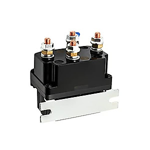 QWORK Solenoid Relay, 12V 250A Winch Relay Solenoid Replacement Contactor for 3000-5000lbs ATV UT Winch Control, 2 Pack
