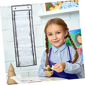 TEHAUX Roll Ribbon Storage Organizer Hanging Bag Hanging Bag Organizer Card Wall-Mounted Bracket Oxford Cloth Storage Rack Vinyl Storage Organizer Stand Bag Organizer Ribbon Holder