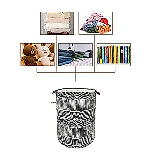 Folding laundry basket,home decor,Large Storage Bins,Storage basket，Bedroom storage，Waterproof Storage box Nursery family laundry hamper/basket (Black line)