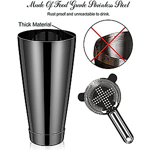 Cocktail Shaker - Koviti 12 Piece Bartender Kit - Stainless Steel Cocktail Shaker Set, Premium Bar Tools : Martini Shaker, Muddler, Jigger, Mixing Spoon, Strainers, Ice Tong, Liquor Pourers