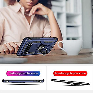 Aozuoton for Samsung Galaxy S10 Case, Galaxy S10 Case, [Military Grade 16ft. Drop Tested] Ring Shockproof Protective Phone Case for Samsung Galaxy S10,Blue