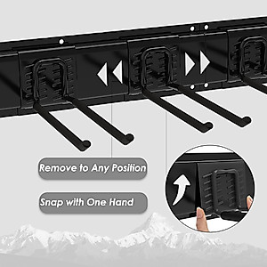 LOKMON Garage Tool Organizer Wall Mount 48 Inch Garden Yard Tool Organizer Adjustable Tool Hangers Wall Shovel Holder 3 Rails & 9 Hooks Heavy Duty Tool Rack - 330lbs Max Load