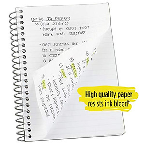 Mead Five Star Spiral Notebooks, 1 Subject, College Ruled Paper, 100 Sheets, 7 x 4-3/8", Personal Size, Colors Selected For You, 2 Pack (73707)