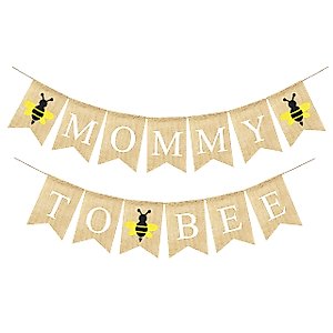 VILIFEVER Mommy to Bee Banner for Baby Shower, Bumble Bee Themed Baby Shower Decorations, Gender Neutral Decorations Supplies Welcome Baby Hanging Bunting