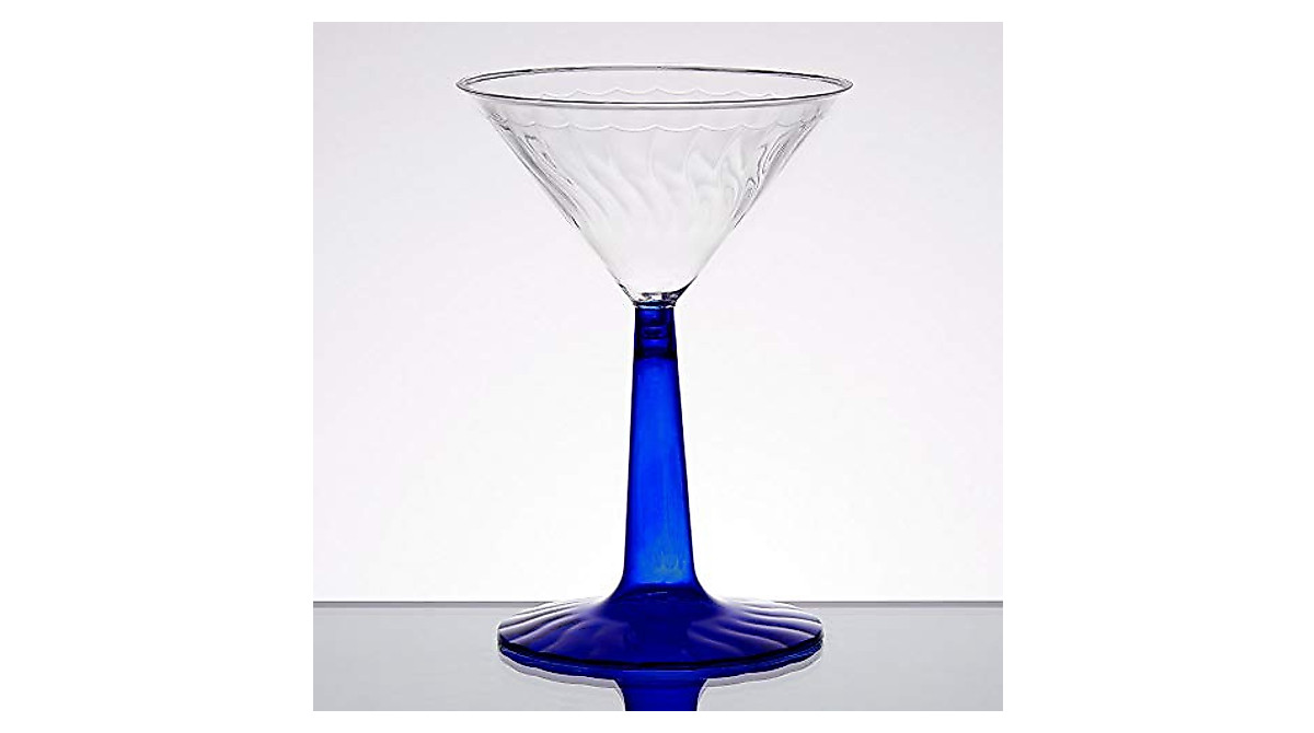 Fineline Flairware 12-Piece Martini Glass Set - Blue, 6 oz