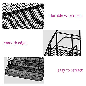 AOFUXTI Office Supplies Desk Organizer - Desk Organizers and Accessories, Office Supplies Set with Pen Holder, Stapler and 72 Clips Set for Office, Home, School, Black