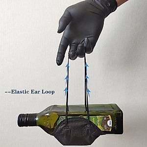 YKANG KN95 Face Masks Black,5 Layers Cup Dust Mask, Individually Wrapped, Filter Efficiency ≥95%, Breathable, Home and Outdoor Wearing (Black-60)