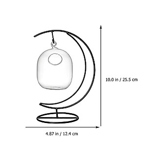 Cabilock Creative Cocktail Glass Martini Glasses with Iron Stand Clear Wine Glass Beverage Glass Hanging Bar Drink Cup Glassware for KTV Home Bar Club Black Transparent